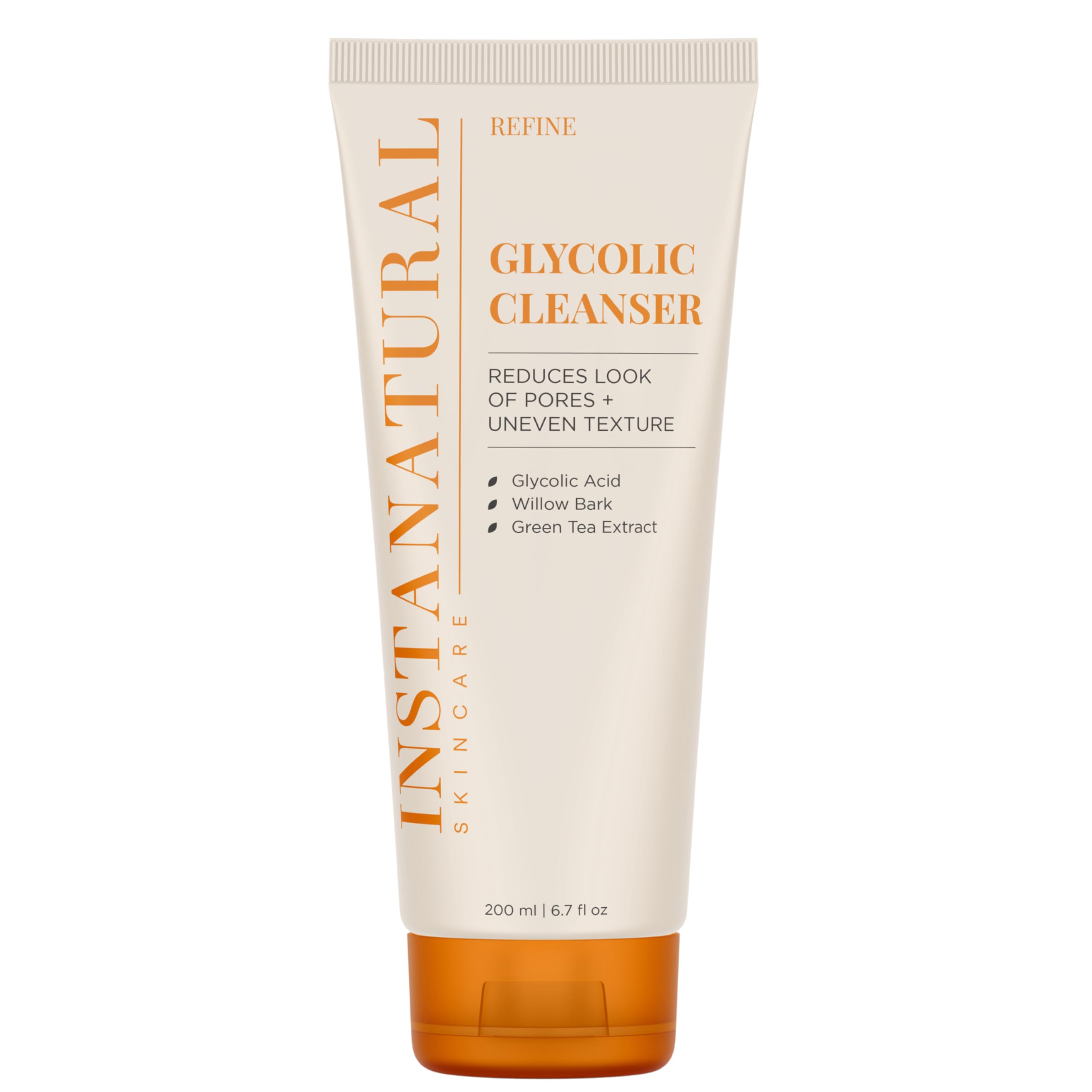 InstaNatural Glycolic Acid Cleanser Face Wash for Women & Men, Gently Exfoliating, Pore Minimizer, Anti Aging, Blackhead Remover, Acne Facial Treatment with Botanical Extracts, 6.7 Fl Oz