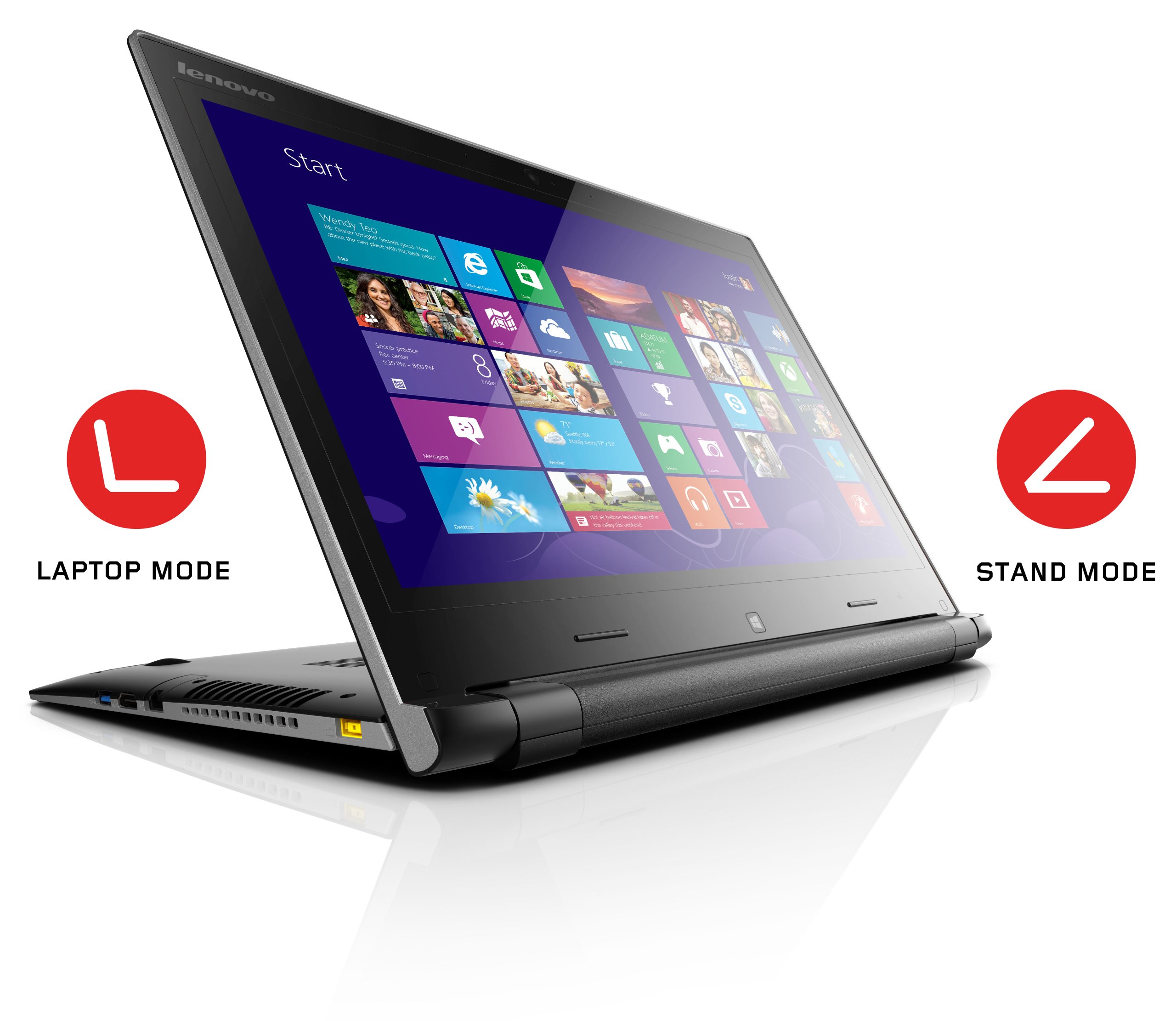 Lenovo IdeaPad Flex 15 59387556 Touchscreen Laptop (Windows 8, Intel Core i3-4010U 1.7 GHz, 15.6" LED-lit Screen, Storage: 500 GB, RAM: 4 GB) Black