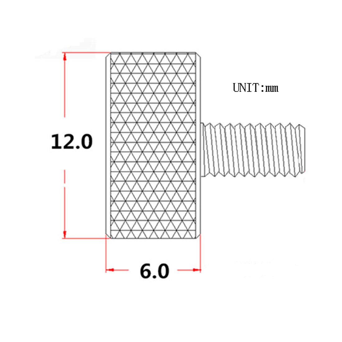 uxcell Computer Graphics Card M3.5x8mm Flat Head Knurled Thumb Screws Silver Tone 10pcs