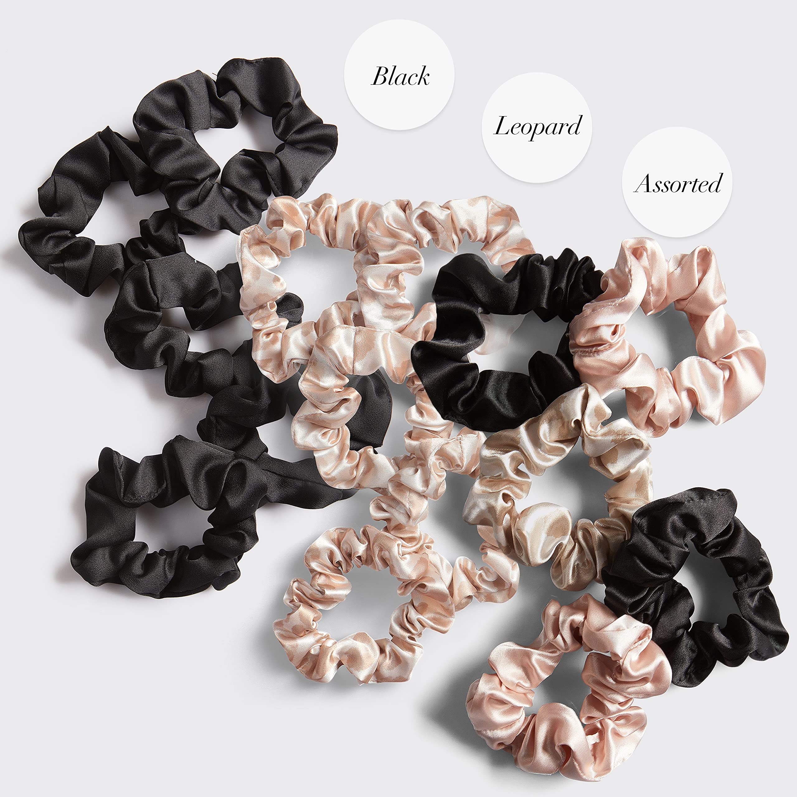 Kitsch Matte Scrunchies for Women - Hair Ties for Thick, Thin or Girls' Hair | Soft, Cute 5pc Set (Blush/Mauve)