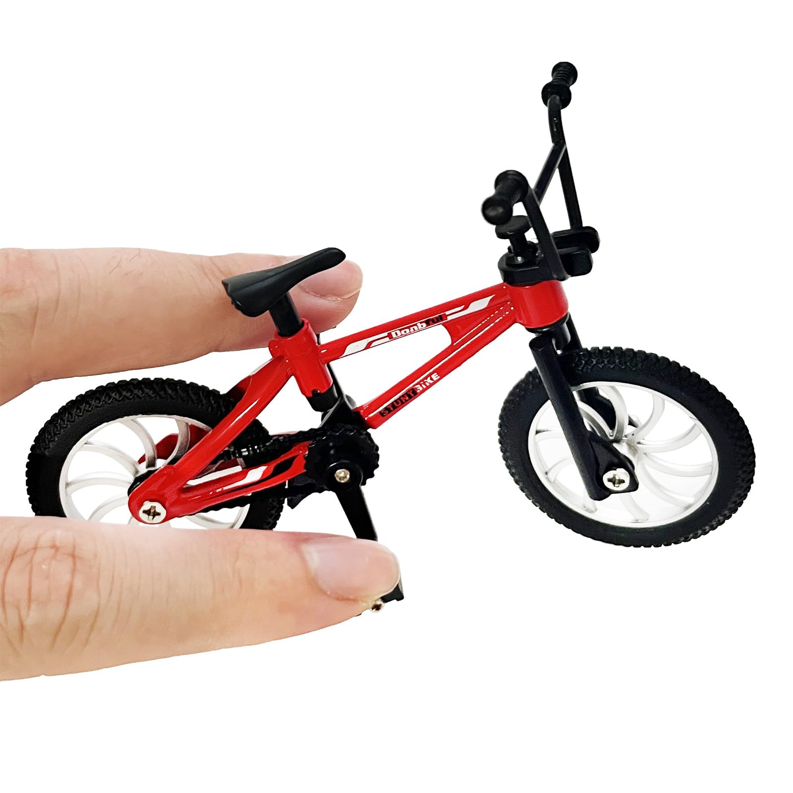 Metal Finger Bike Mountain Bike Toys Functional Kids Finger Bicycle Mini Finger BMX Set Gift for Kid (Red)