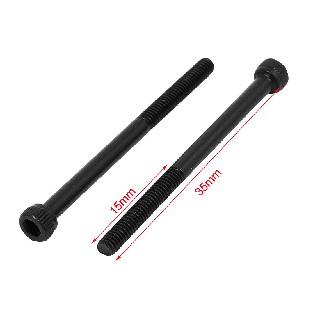 uxcell M2.5x35mm Alloy Steel Hex Socket Head Knurled Cap Screw Bolt Black 20pcs