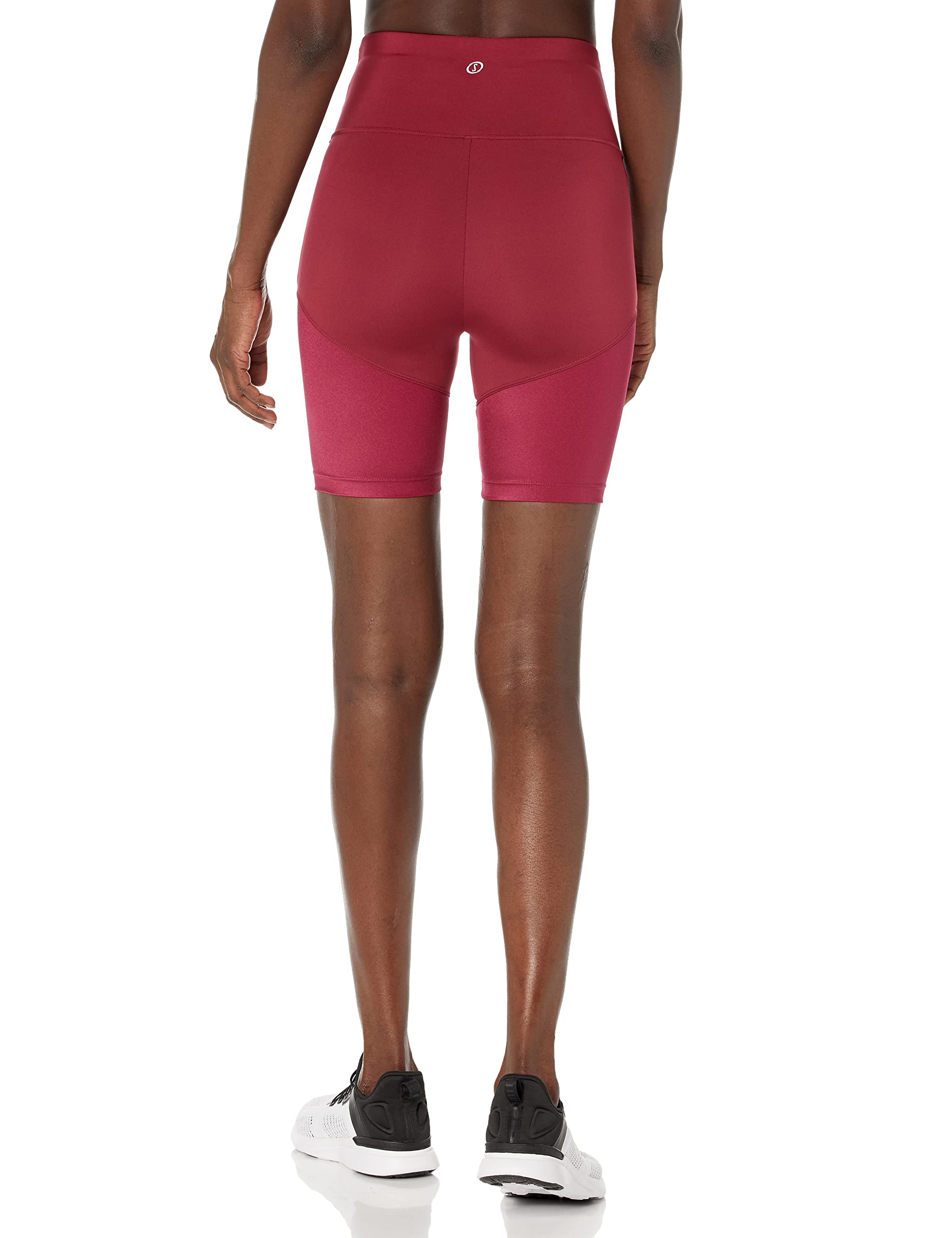 Spalding Women's Colorblock Shine Bike Short, Red Plum, X-Large