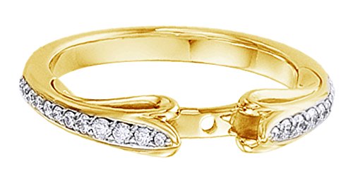 AFFY White Natural Diamond Engagement Wedding Band Ring In 14K Yellow Gold (0.16 Cttw),Ring Size-13