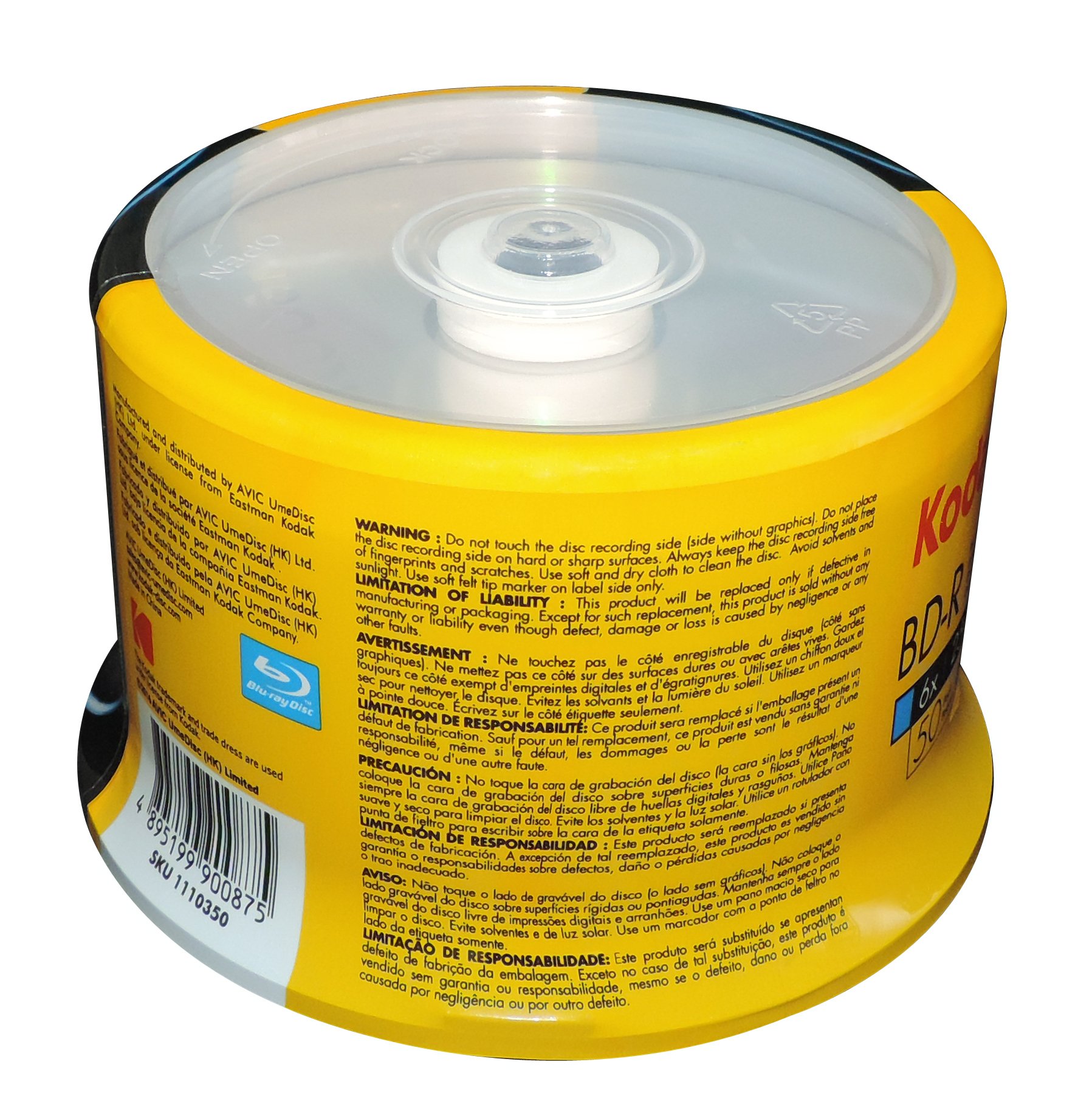 KODAK BD-R 6X 25GB 50-Pack Cakebox