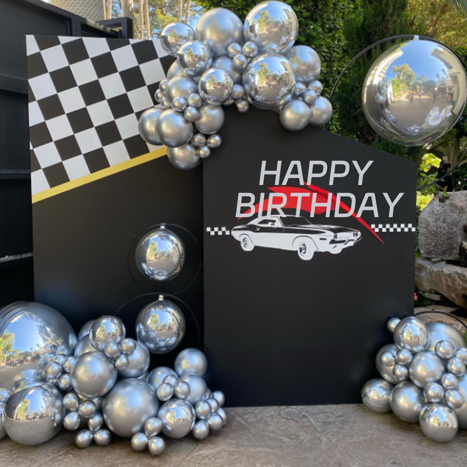 Awenztech 120pcs 5 inch Metallic Silver, small Chrome Silver Latex Balloons for Graduation Wedding Baby Shower Disco Birthday Party Decorations