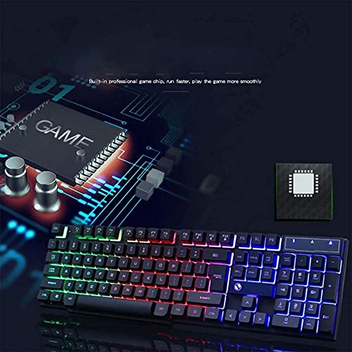 CNGY Keyboards Illuminated Keyboard And Mouse Set Gaming Machinery Wired Keyboard Mouse Set Photoelectric Backlight PC Mute Gaming Keyboard Set For Gaming