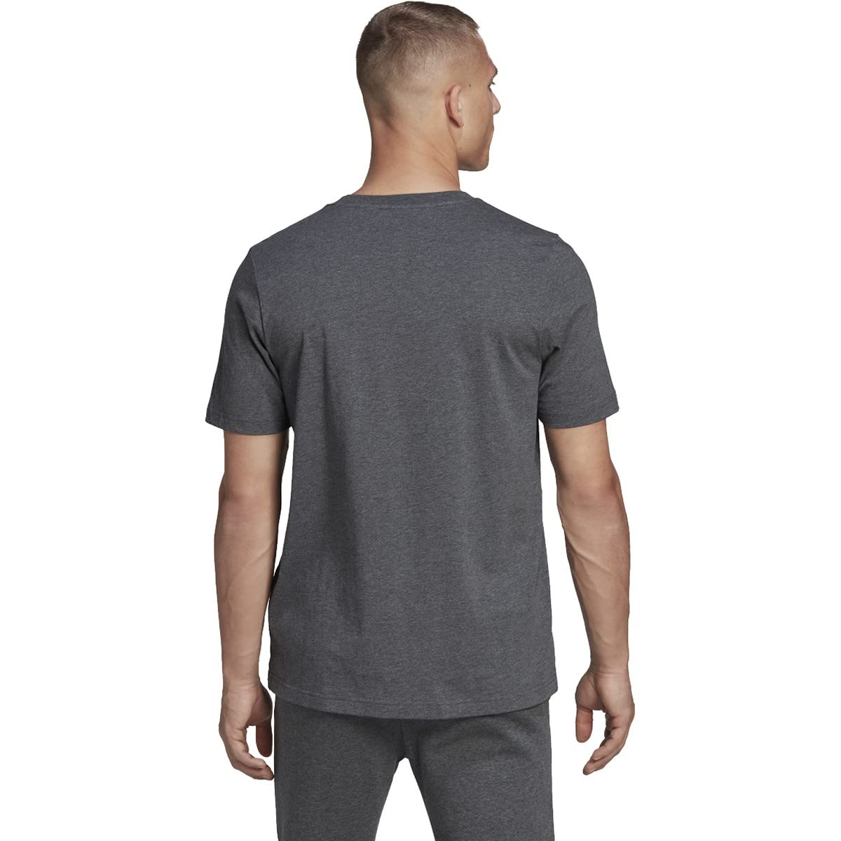 adidas Men's Basic Badge of Sport T-Shirt, Dark Grey Heather/White, 4X-Large
