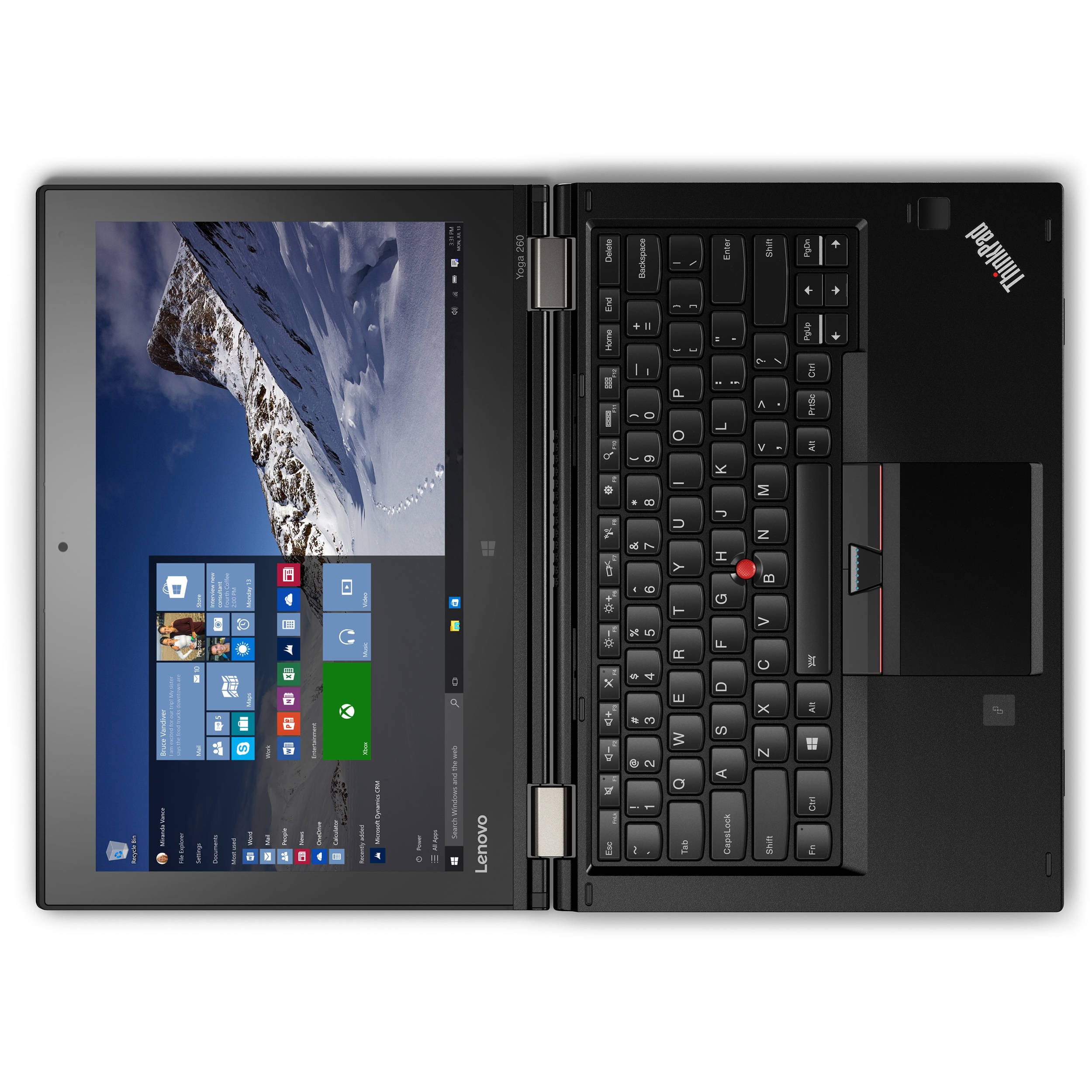 Lenovo Thinkpad Yoga 260 2-in-1 Business Laptop - 12.5" IPS Touchscreen (1366x768), Intel Core i5-6200U, 180GB SSD Opal2, 8GB DDR4, Backlit Keyboard, Windows 10 Professional 64-bit - Black