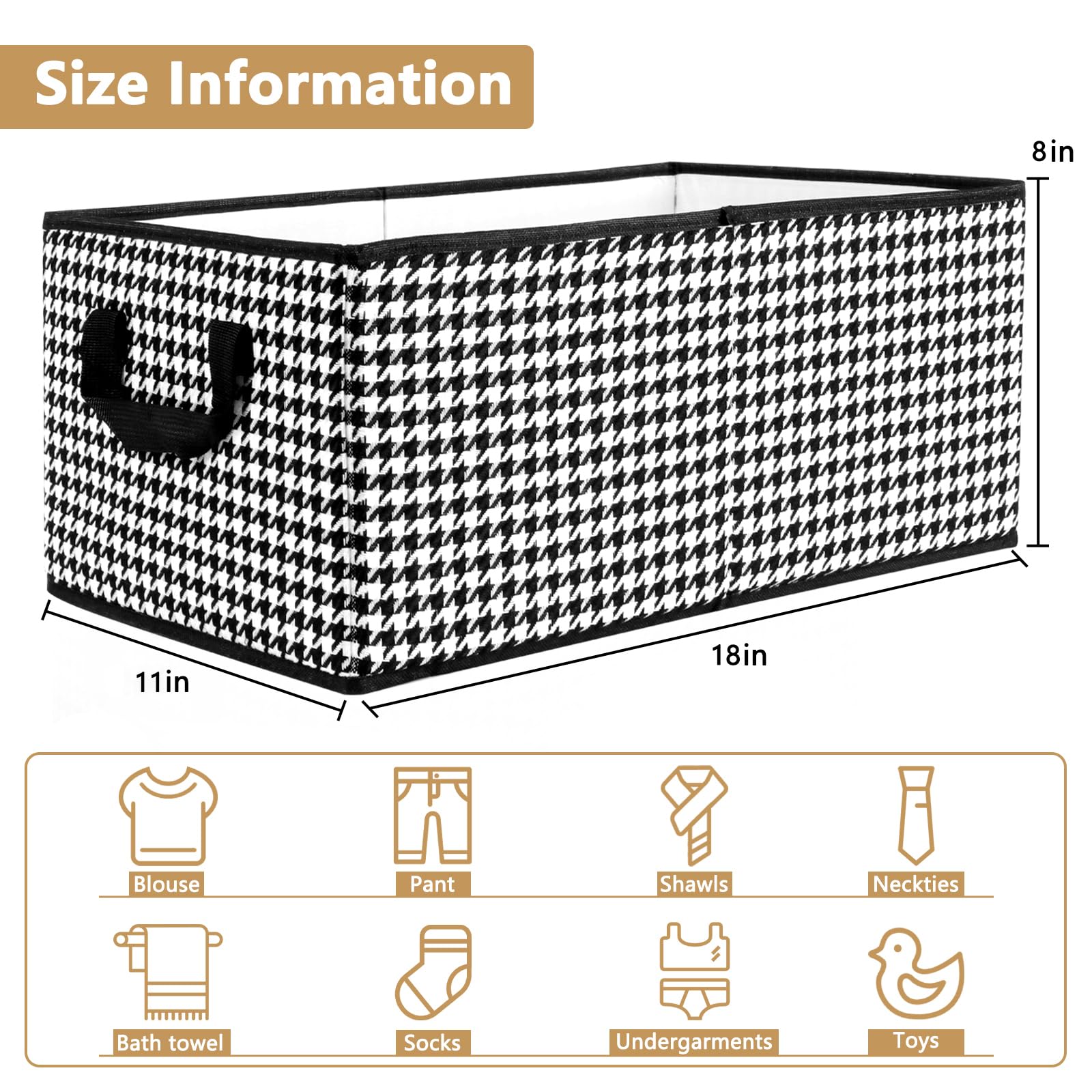 cheeronhanlin 2 Pcs Foldable Closet Organizer Bins with Handle,Fabric Shelf Storage Basket,Large Wardrobe Storage Box for Clothes,Jeans,Toys,Books