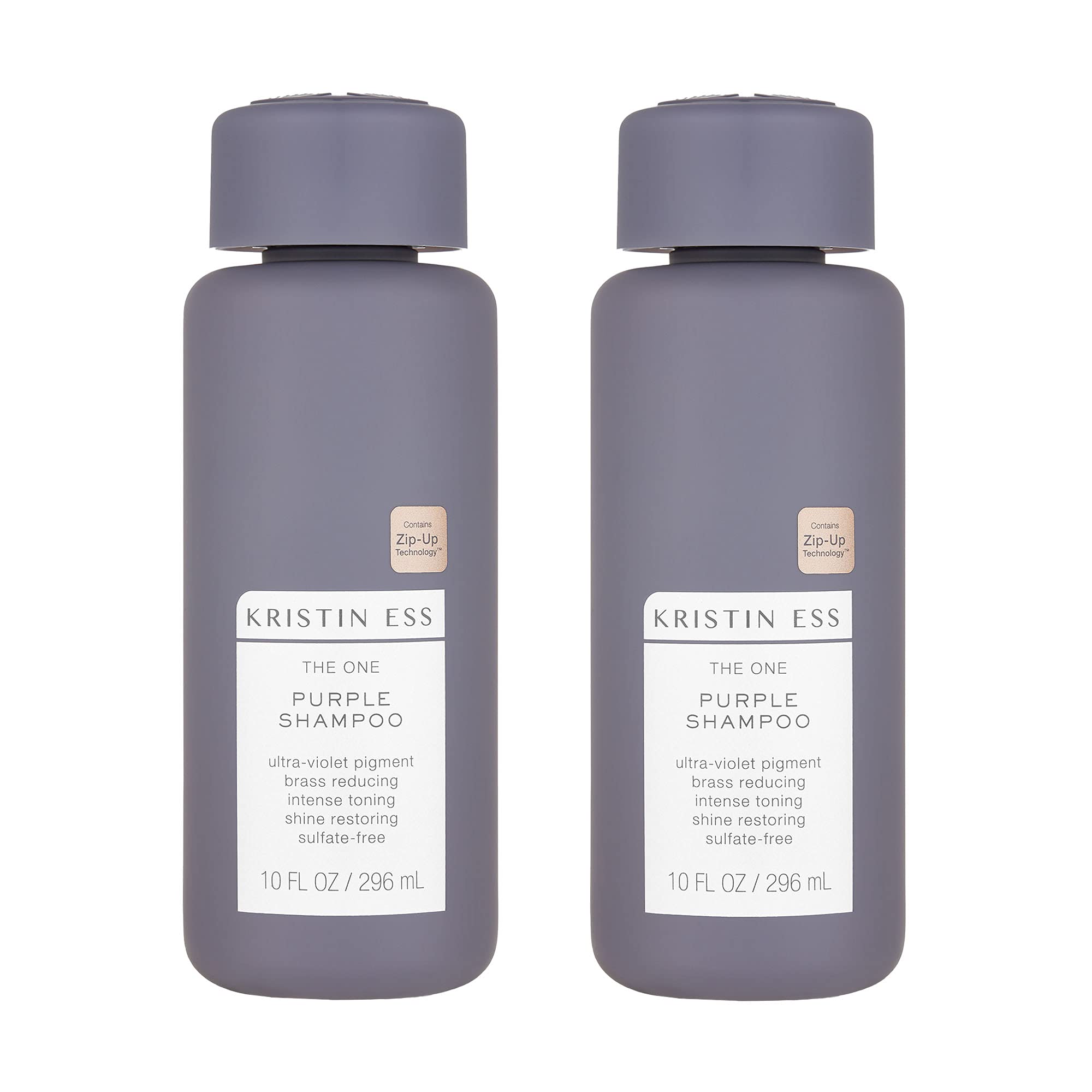 Kristin Ess Hair The One Purple Shampoo, Toning for Blonde Hair, Neutralizes Brass + Yellow Tones, Sulfate, Silicone and Paraben Free, 10 Fl Oz (Pack of 2)