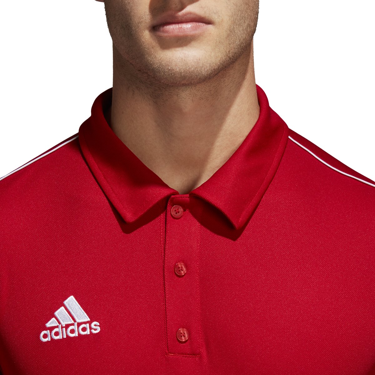 adidas Men's Core 18 Climalite Soccer Polo Shirt, Black/White, Large