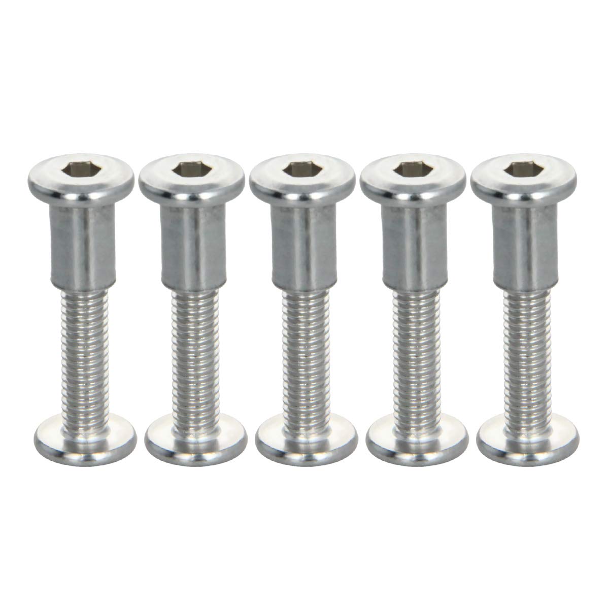 MroMax M6 Binding Screws, M6 x 25mm Stainless Steel Binding Screws and Rivet Socket Cap Connecting for Binding Baby Bed Furniture, DIY Leather, Scrapbook and Photo Albums 5Pcs