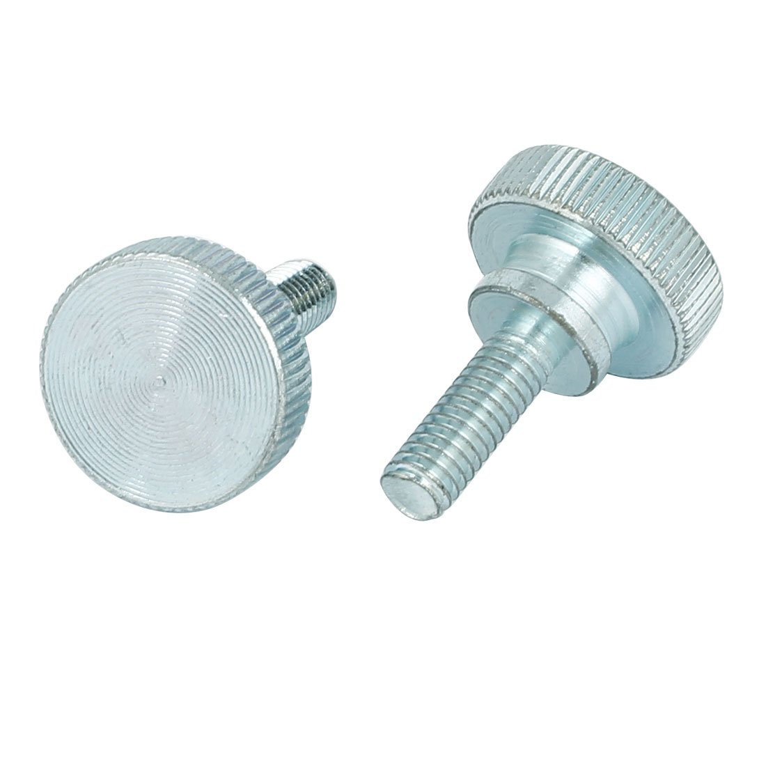 uxcell M6x16mm Carbon Steel Step Hand Screw Flat Knurled Head Thumb Bolts 5pcs