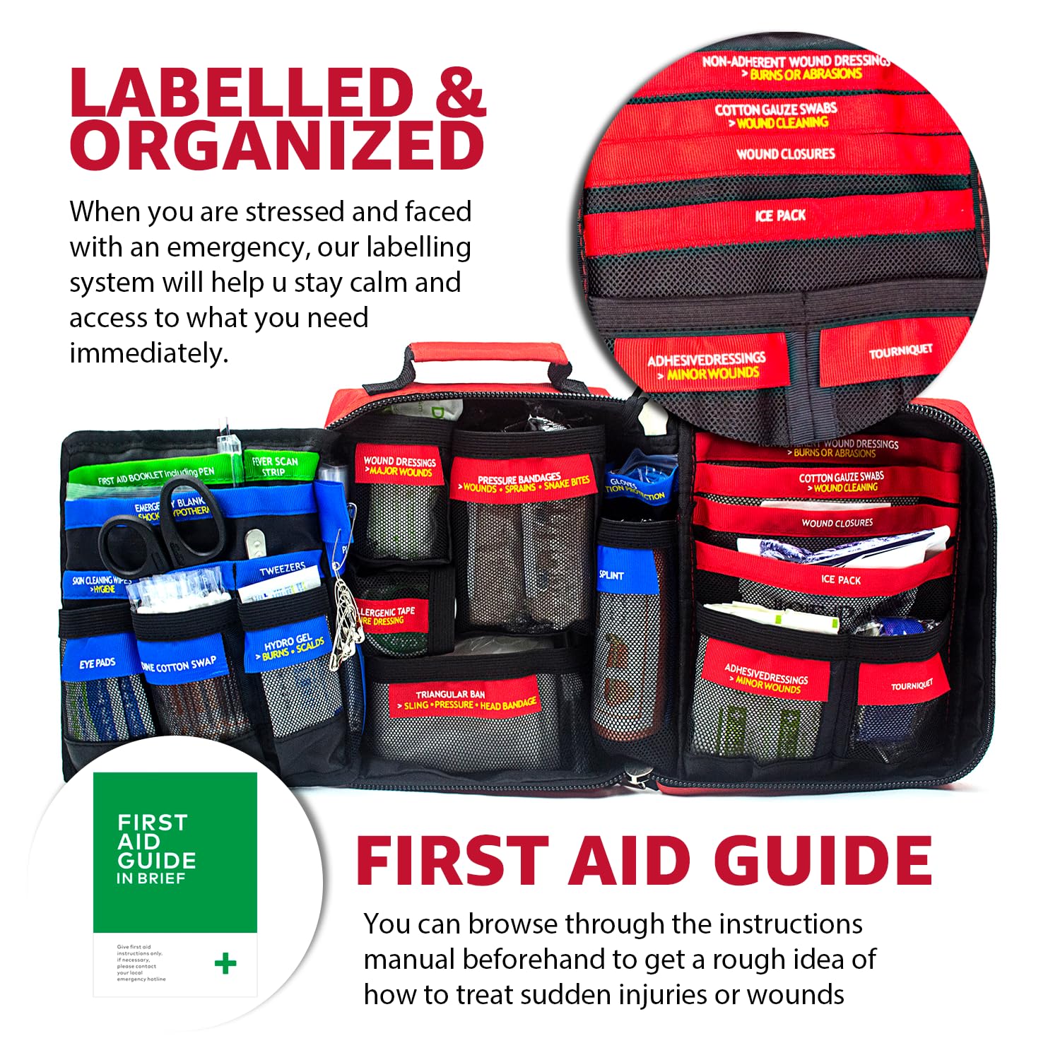 AID MATE Pro First Aid Kit with Molle System Portable Emergency Survival Kits Trauma Medical Kit for Home, Office, Car, Outdoor, Hiking, Travel, Campingā¦