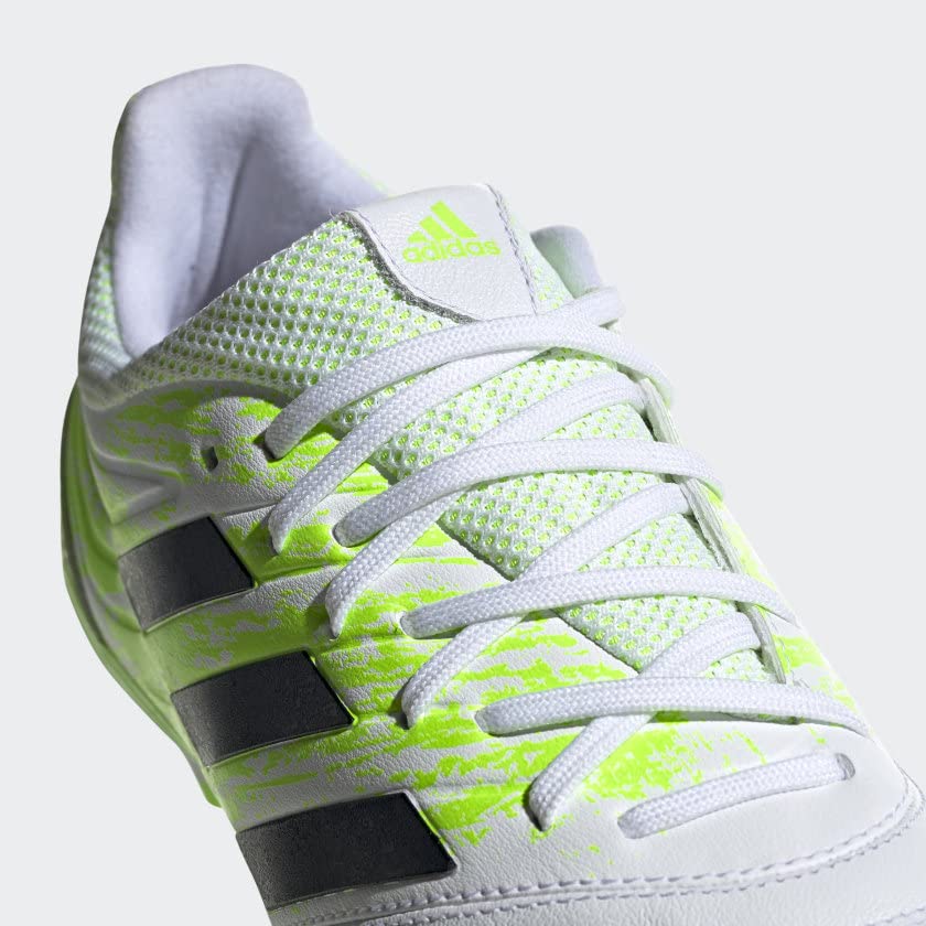 adidas Men's Copa 20.3 Firm Ground Soccer Shoe, White/Black/Signal Green, 9 M US