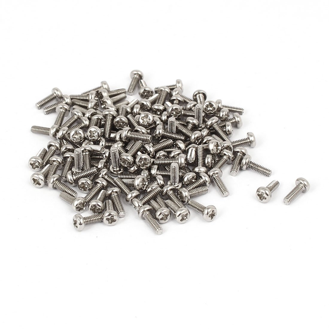 uxcell PM2 x 6mm Metal Phillips Notebook Laptop Computer Screw Silver Tone 100pcs