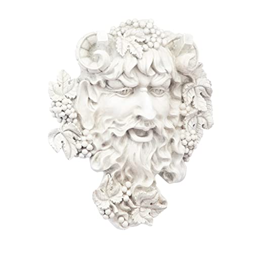 Design Toscano OS6212M Bacchus, Grape Harvest Wine Greenman Face Wall Sculpture, Medium Size, 10 inches wide, 12 inches tall, Handcast Polyresin, Antique Stone Finish