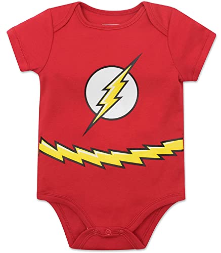 WARNER BROS Justice League Batman Superman The Flash Newborn Baby Boys 5 Pack Cosplay Costume Bodysuits Logo 3-6 Months