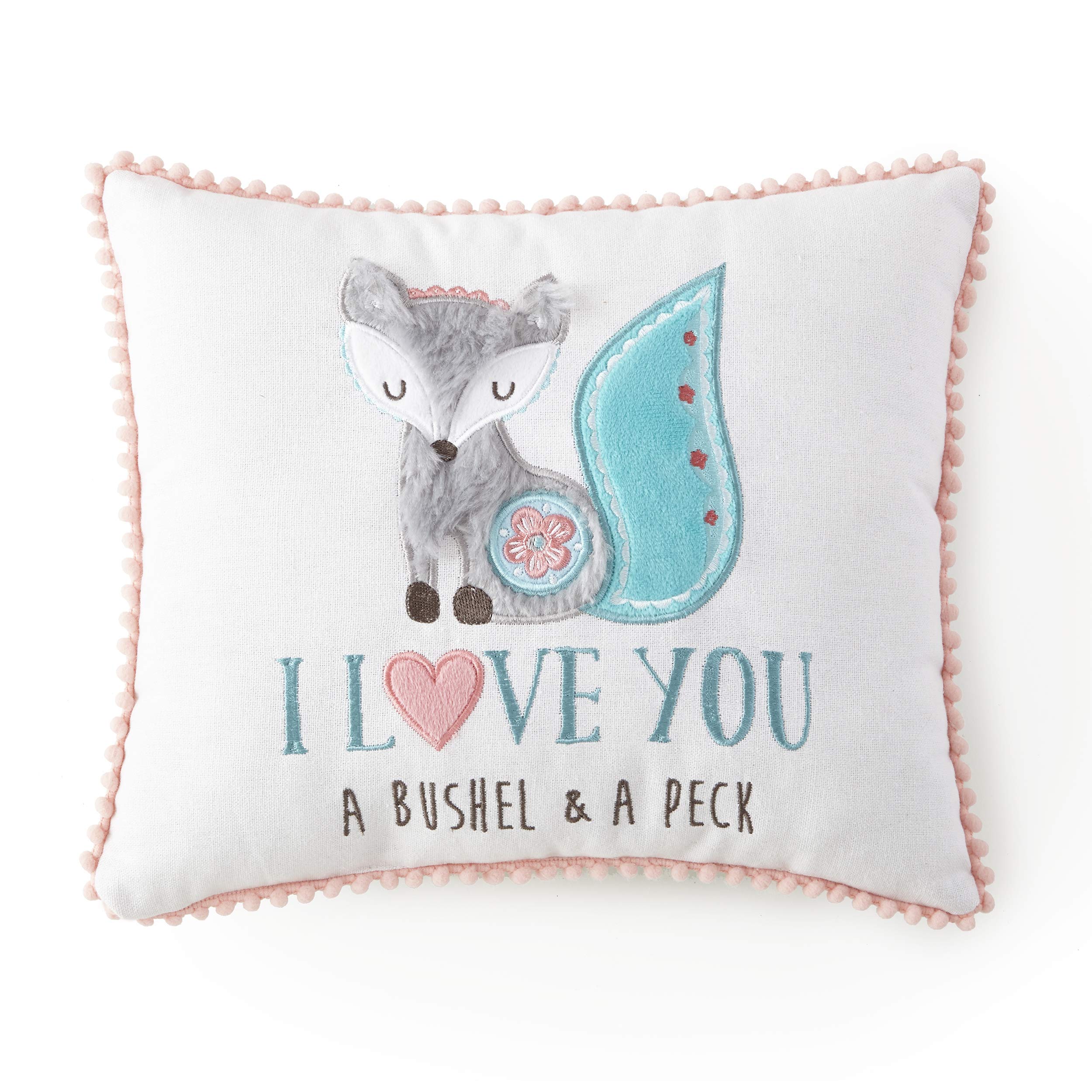 Levtex Baby - Fiona Toddler Bed Set - Pink, Aqua, White - Woodland Forest Theme - 5 Piece Set Includes Reversible Quilt, Fitted Sheet, Flat Sheet, Pillow Case, Decorative Pilow