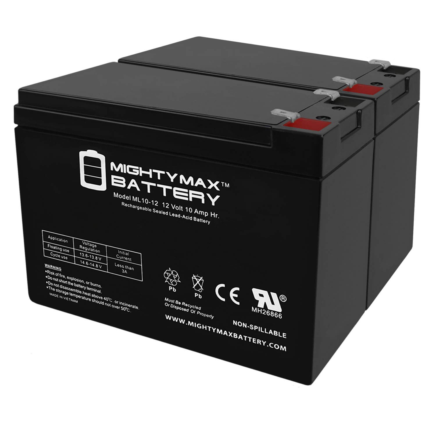Mighty Max Battery 12V 10AH Scooter Battery for FullRiver HGL10-12, HGL1012-2 Pack