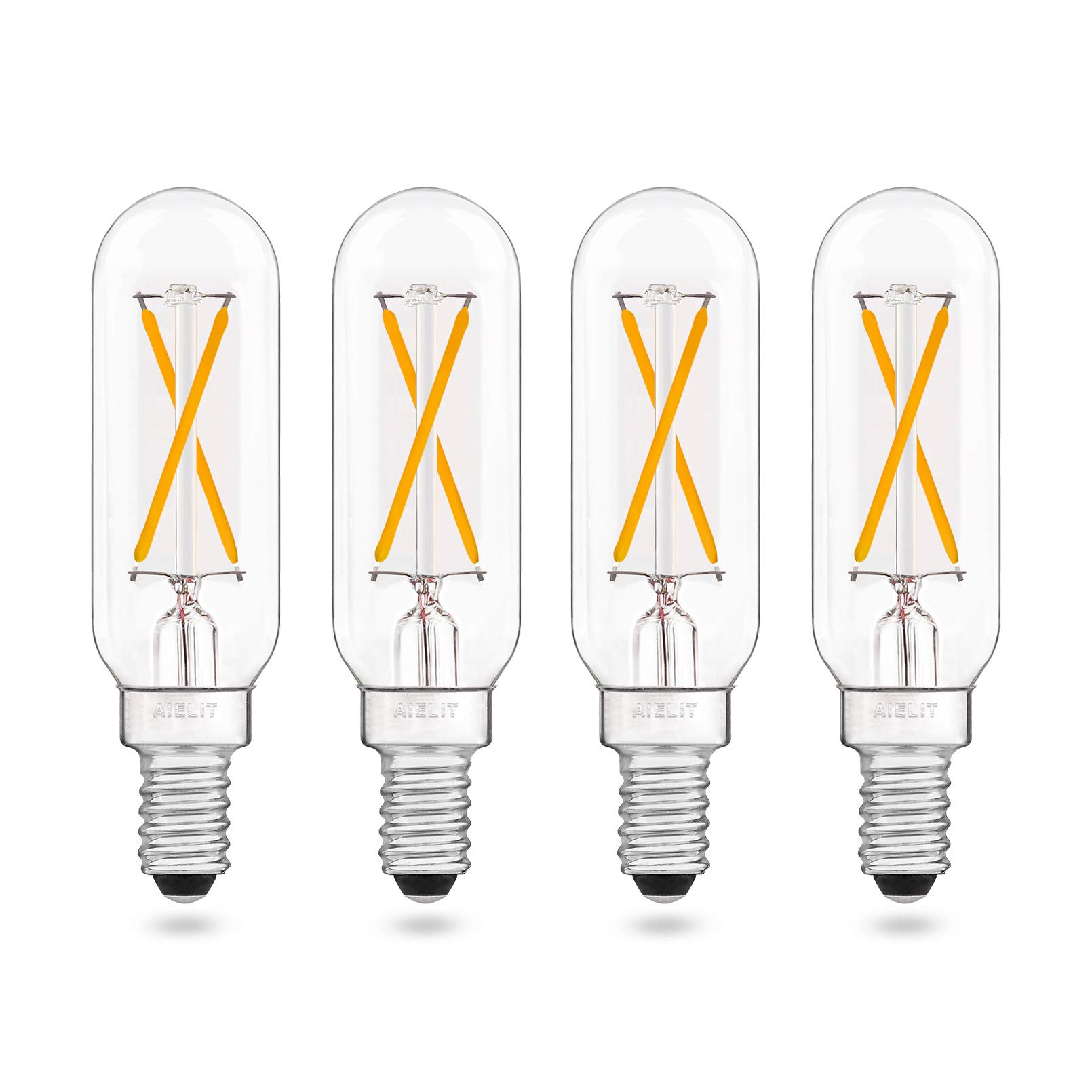 AIELIT Dimmable T8/T6 E12 LED Bulb Daylight, 2 Watt(25W Equivalent), Bright White 5000K, Tubular LED Candelabra Light Bulbs for Ceiling Fan Chandelier, 3-Pack