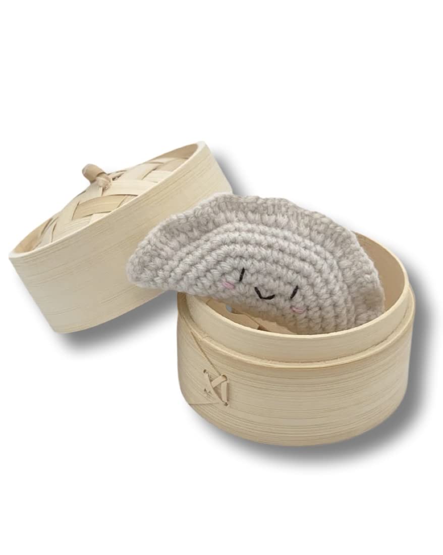 Avery & Me Dim Sum Baby Crochet Rattle - Dumpling Rattle with Steamer