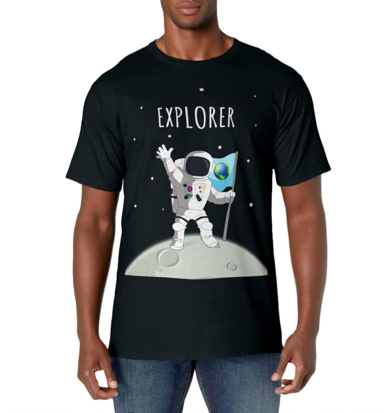 Kids Astronaut Space Explorer T-Shirt | Moon Space Tee T-Shirt