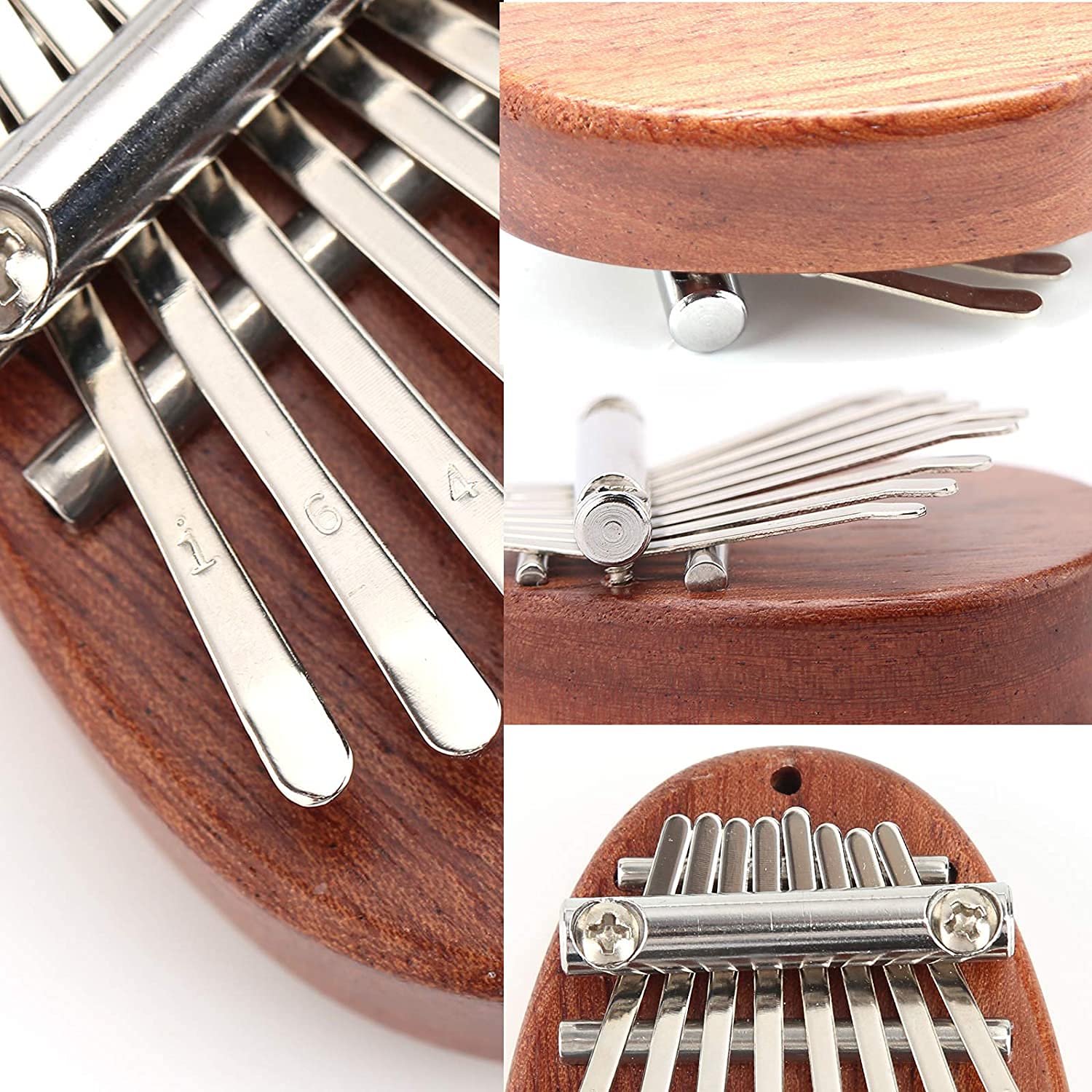 AIEX 8 Keys Mini Kalimba Thumb Piano with Lanyard Pocket Thumb Piano Portable Mbira Finger Piano Gift for Children Adults Beginners