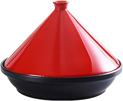 Ceramic Tagine Pot Red Ceramic Tagine Pot|30 cm Braiser Pan with Ceramic Lid|Slow Cooker Without Lead Cooking Healthy Food (Color : Red, Size : 125Ă145cm(49x57inch))