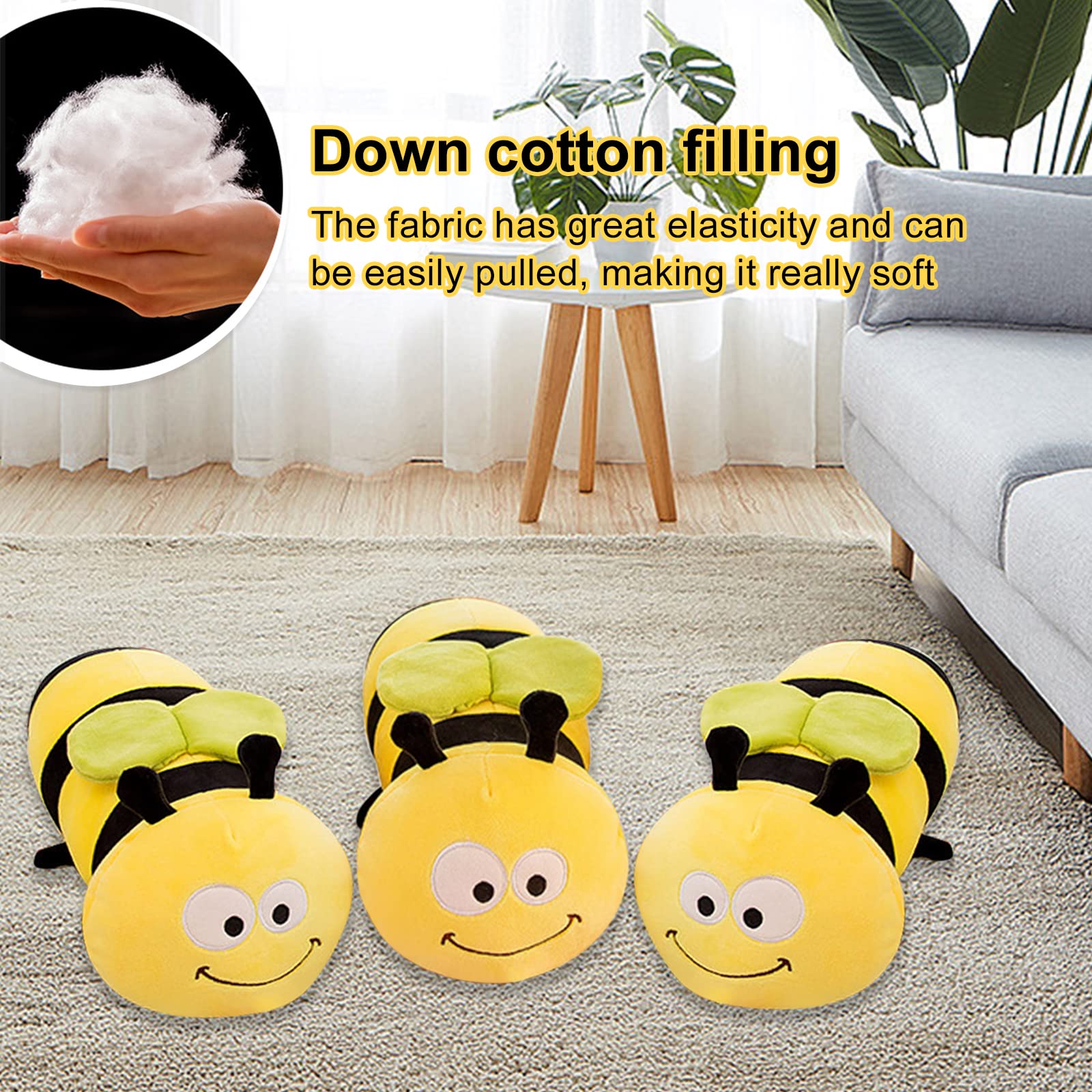 CHELEI2019 17.7" Bee Stuffed Animal,Soft Yellow Bumble Bee Hug Pillow Plush Doll,Gift for Kids