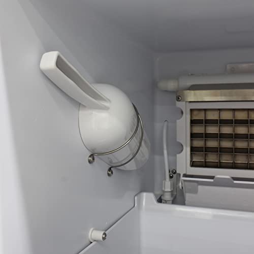 BRAMA Ice Maker Machine 50/lbs. Ice Daily Undercounter Built-in or Freestanding Stainless Steel Construction with Reversible Door and Auto Shut Off for Indoor or Outdoor Use, Metallic