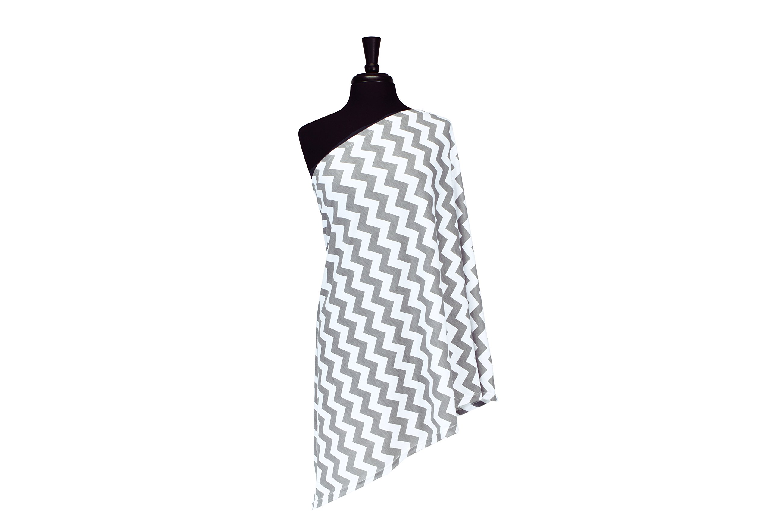 Itzy Ritzy Breastfeeding Cover and Infinity Nursing Scarf β Nursing Cover Can Be Worn as a Scarf and Provides Full Coverage While Nursing Baby, Gray Chevron