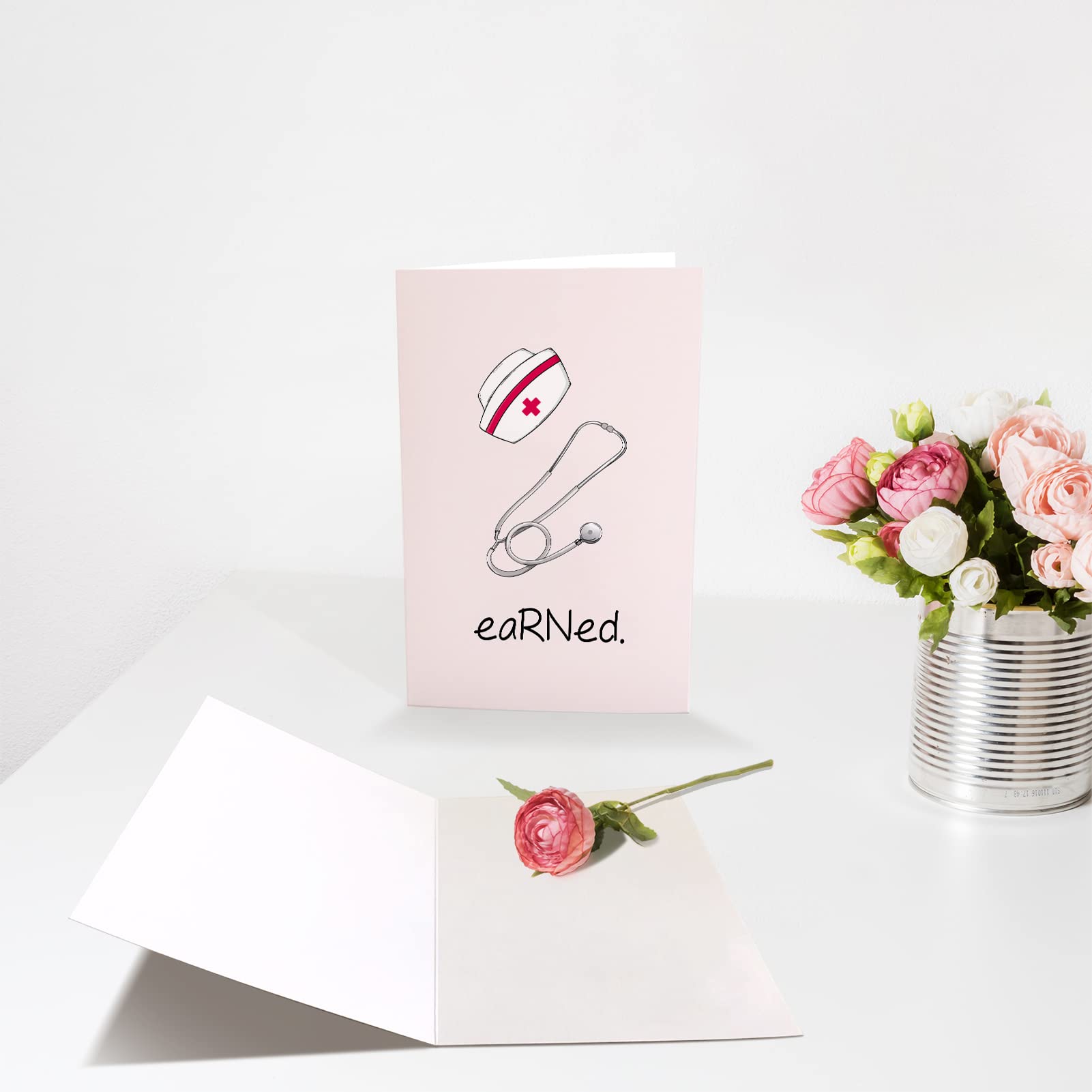 Chenive Funny Nurse Graduation Card, Nursing Graduate Greeting Card, Congratulation Card for New Registered Nurse, BSN RN Card, eaRNed