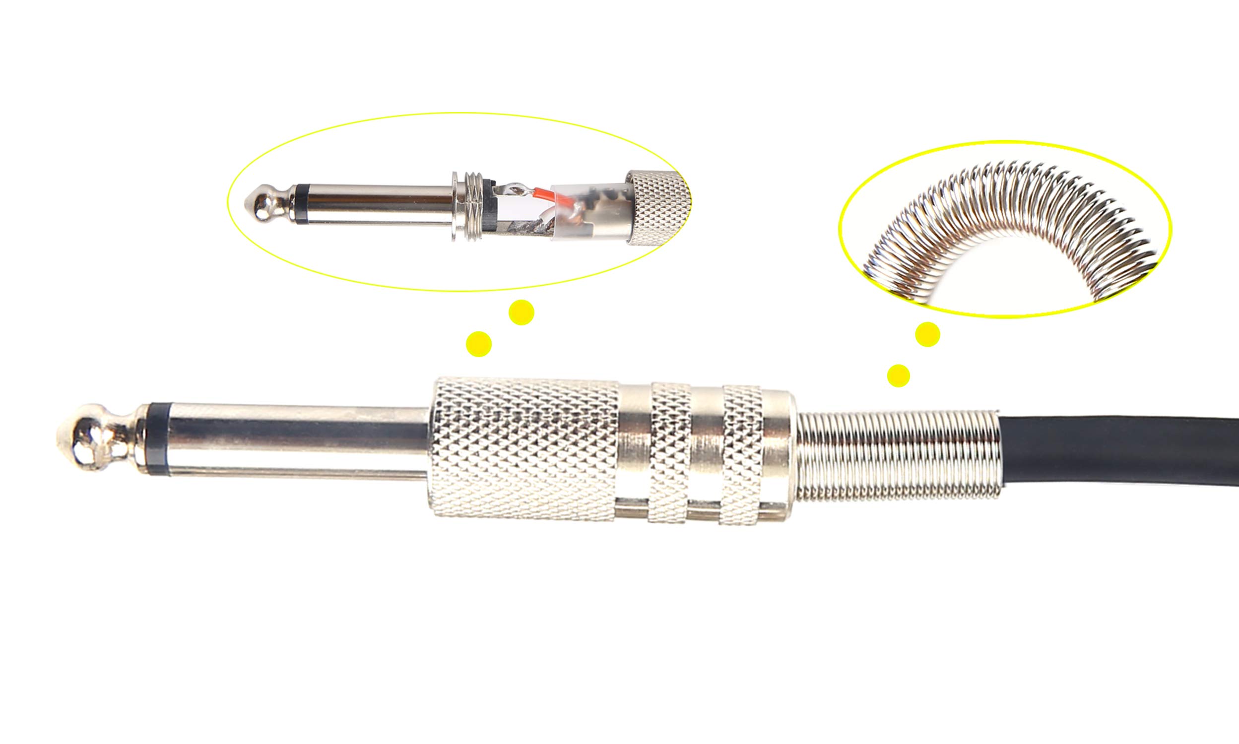 Devinal Unbalanced XLR Male to 1/4" Inch TS Mono Male Plug Audio Connector, 6.35mm to XLR Cable for Amplifiers, Instruments etc.[10 Feet]