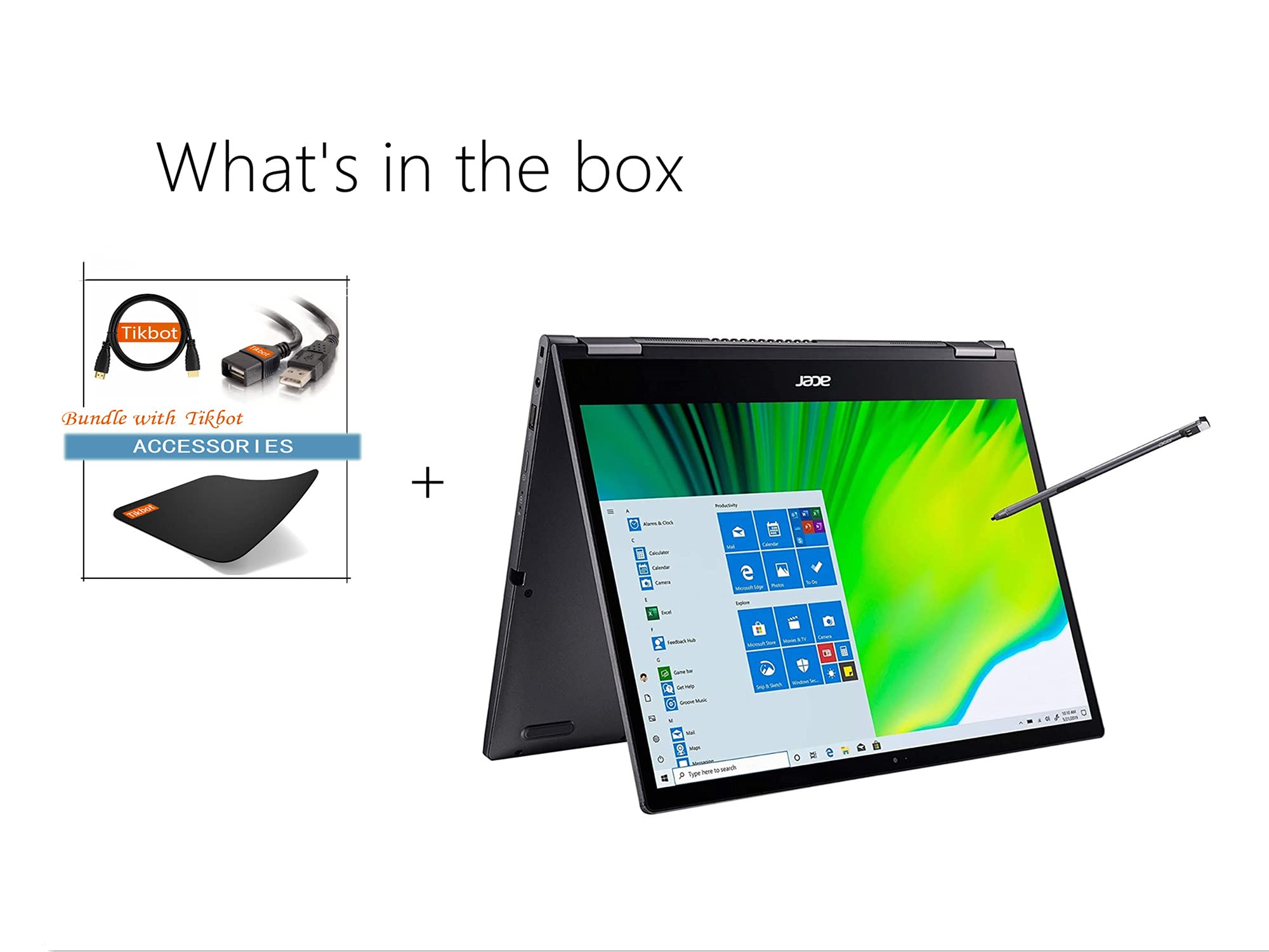 Acer Spin 5 Laptop, Intel i7-1065G7, 3:2 13.5" 2K IPS 2-in-1 Touch Display, Wi-Fi 6, Two Thunderbolt 3, Webcam, Long Battery: 15hr, Active Stylus, W/ Accessories (16GB RAM | 1TB PCIe SSD)