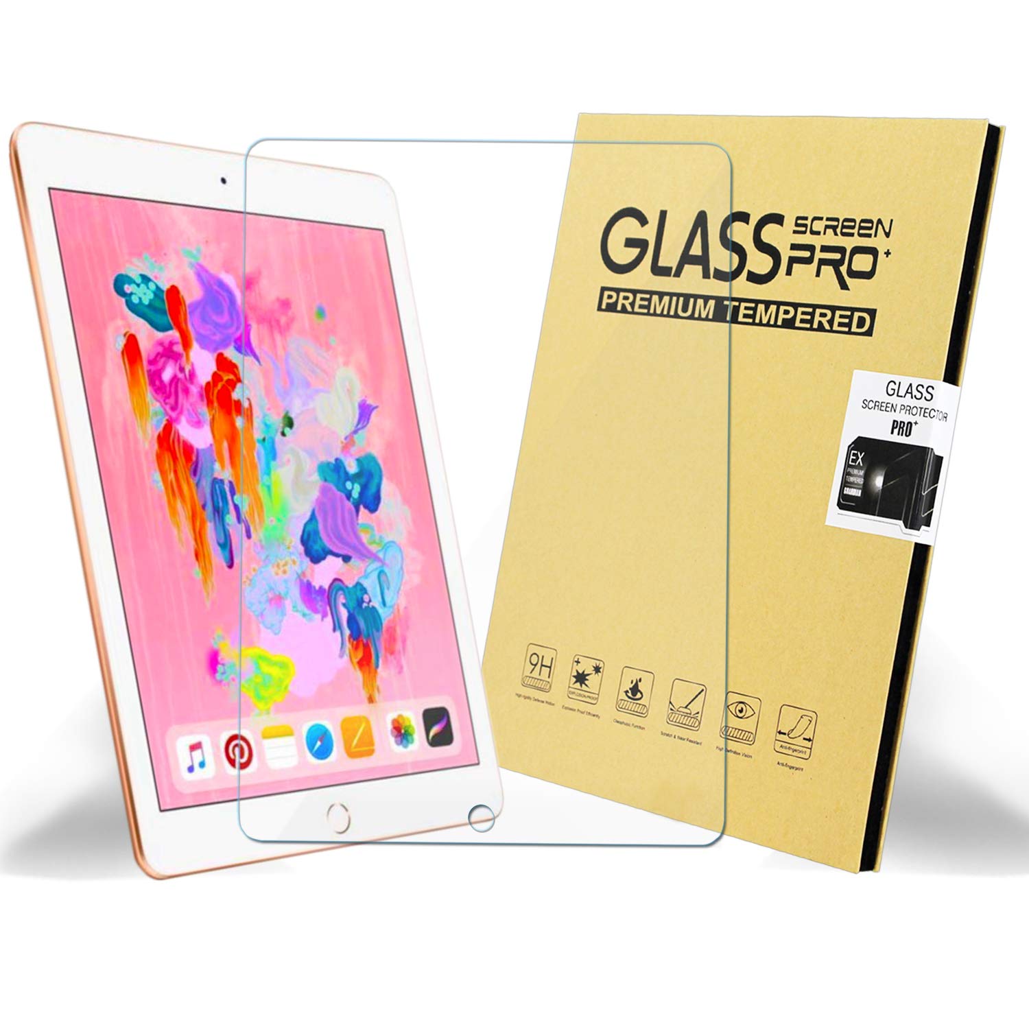 KIQ 3 Pack Tempered Glass for iPad 10.2 Screen Protector iPad 9th Generation Screen Protector Compatible 9th 8th 7th Generation (10.2 Inch ipad Screen Protector 9/8/7 gen 2021 2020 2019)