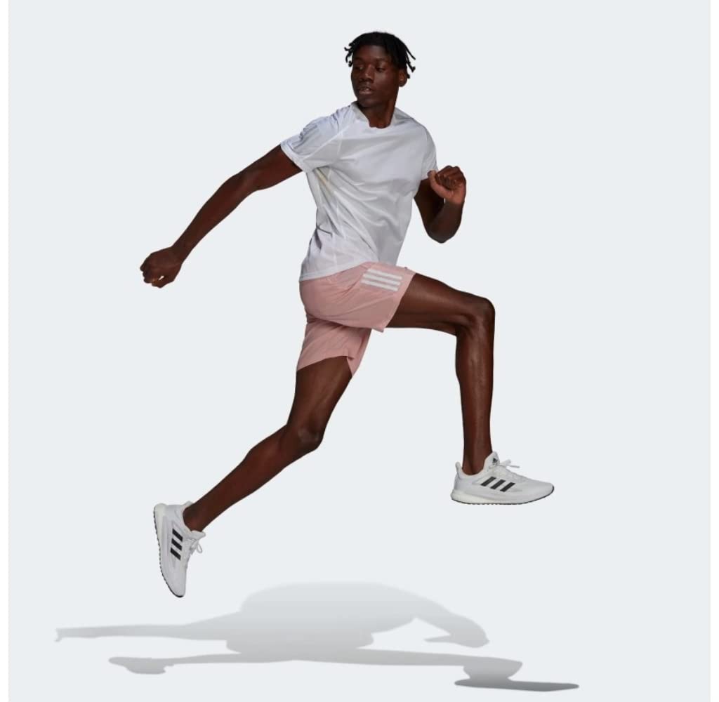 adidas Men's Own The Run Shorts, Almost Lime/Reflective Silver Large 5 in
