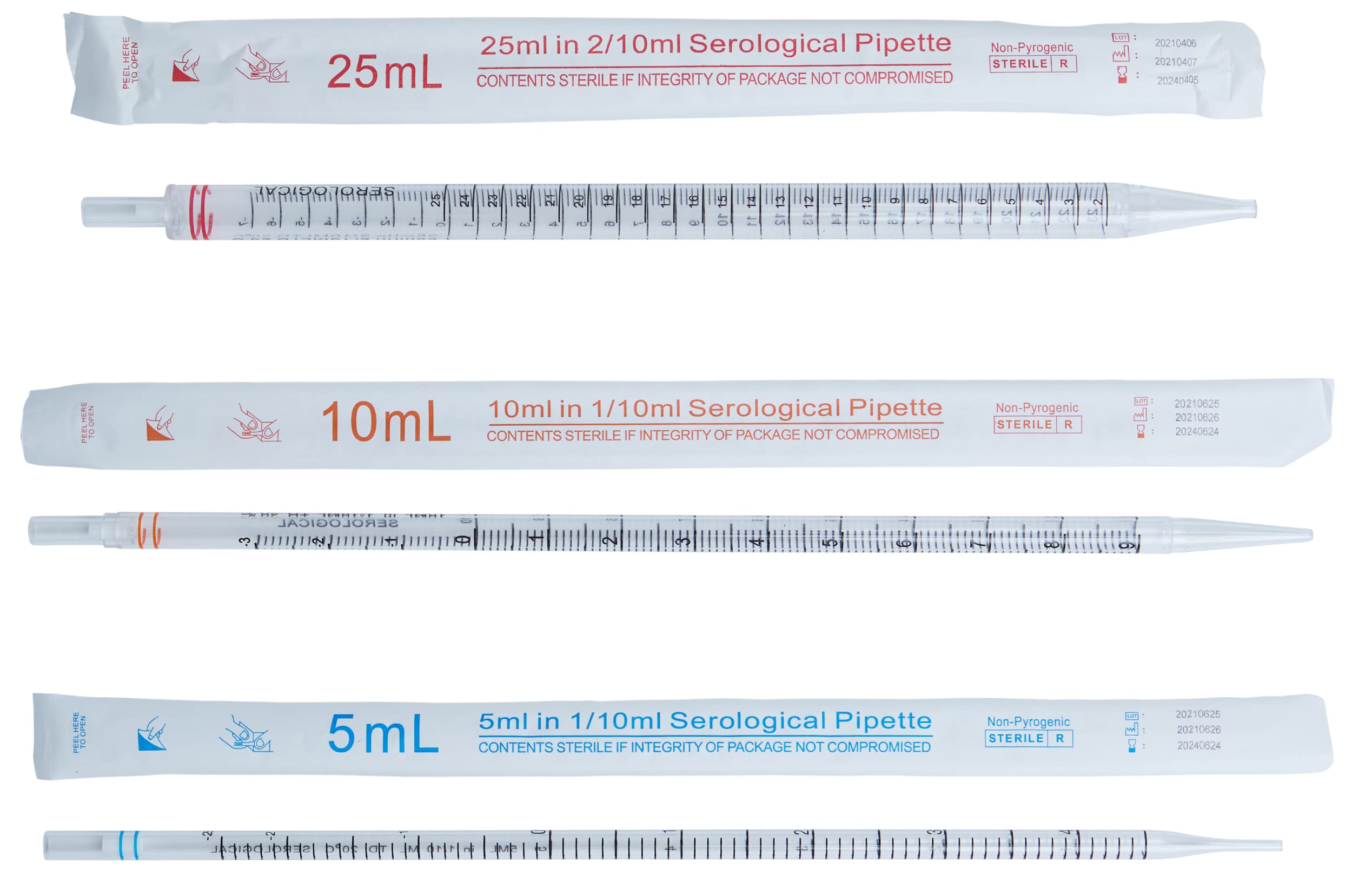 SciStar 5mL Polystyrene Serological Pipettes, Individually Wrapped, Sterile, Standard Length, Laboratory Grade (Box of 50)