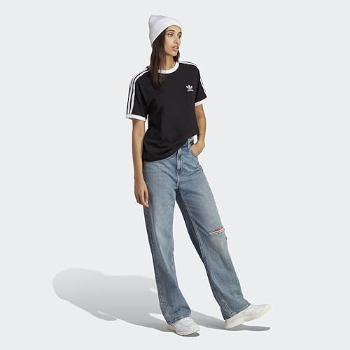 adidas Originals Women's 3-Stripes T-Shirt, Black, Small