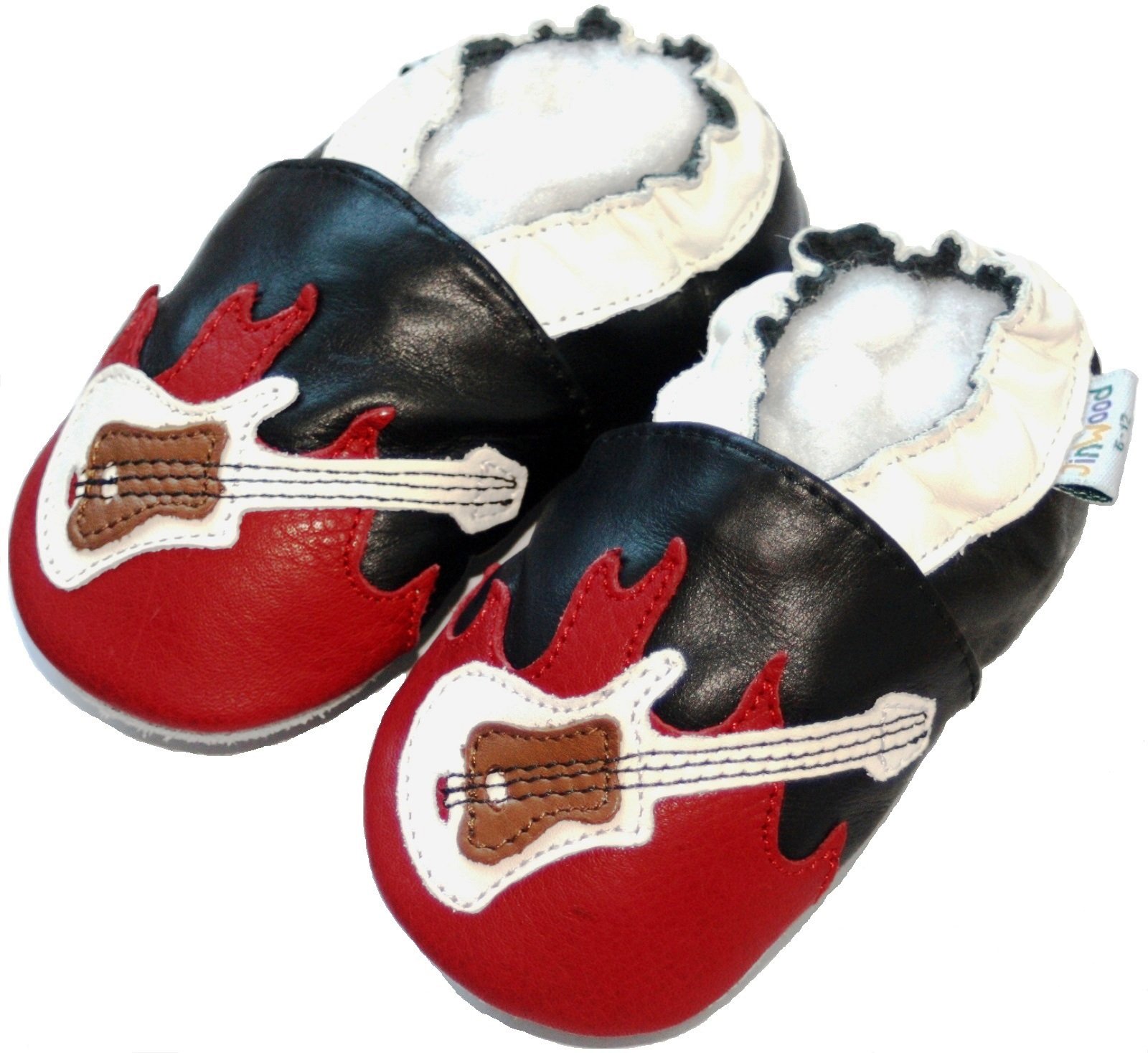 Leather Baby Soft Sole Shoes boy Girl Infant Children Kid Toddler Crib First Walk Gift Guitar Black