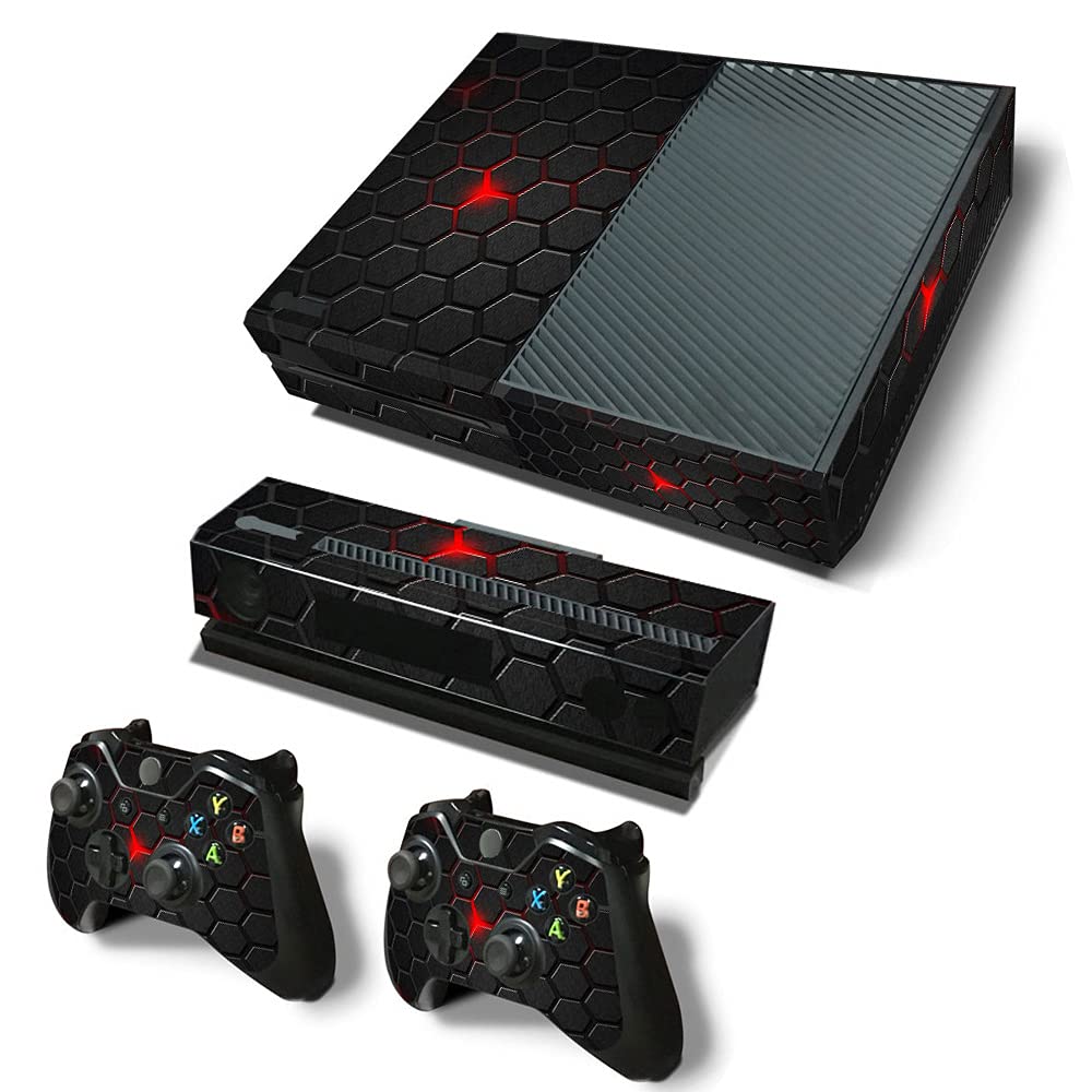 FOTTCZ Vinyl Skin for Xbox One Console, Sound Box & Controllers Only, Sticker Decorate and Protect Equipment Surface, Black Nest