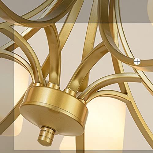 AAXYZX Ceiling Lights, Luxury Iron Pendant Light Modern Large Ceiling Lamp 8 (Color : Golden, Size : 8)
