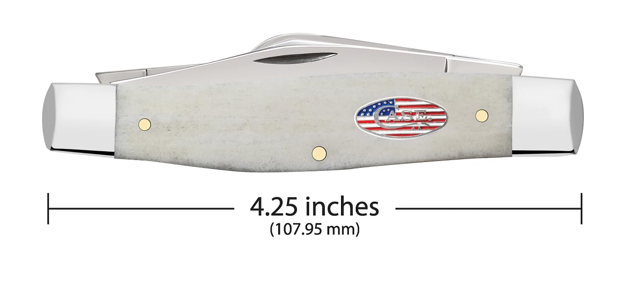 Case xx Knives Large Stockman Stars and Stripes Natural Bone 14093 Carbon Pocket Knife