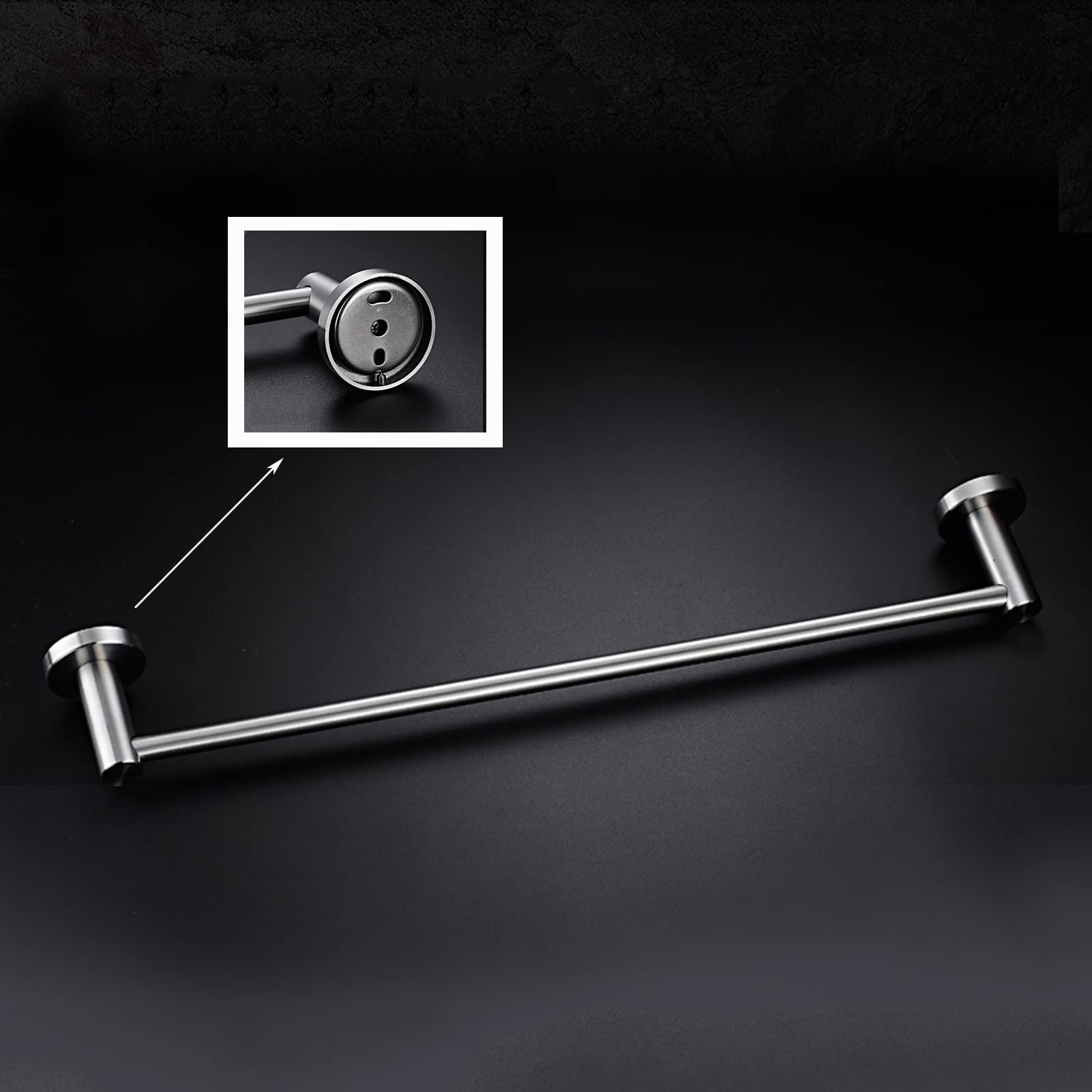 Stainless Steel Towel Bar Rails,80cm 100cm 120cm Large Size Towel Holder Wall Mounted Single Rod for Bathroom, Kitchen or Toilet (Size : 19.7inch(50cm))
