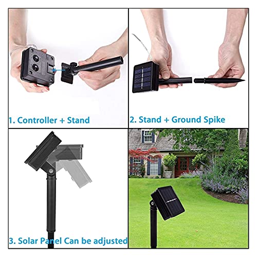 FOVKP Solar String Lights 50 LED Outdoor String Lights Garden Crystal Ball Decorative Lights Waterproof Indoor Fairy Lights for Home, Garden, Patio, Party, Yard, Christmas- Warm White