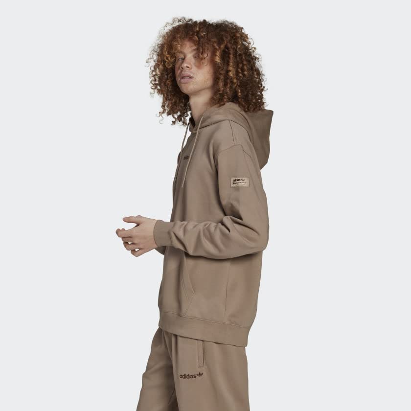 adidas Trefoil Linear Hoodie Men's, Brown, Size M