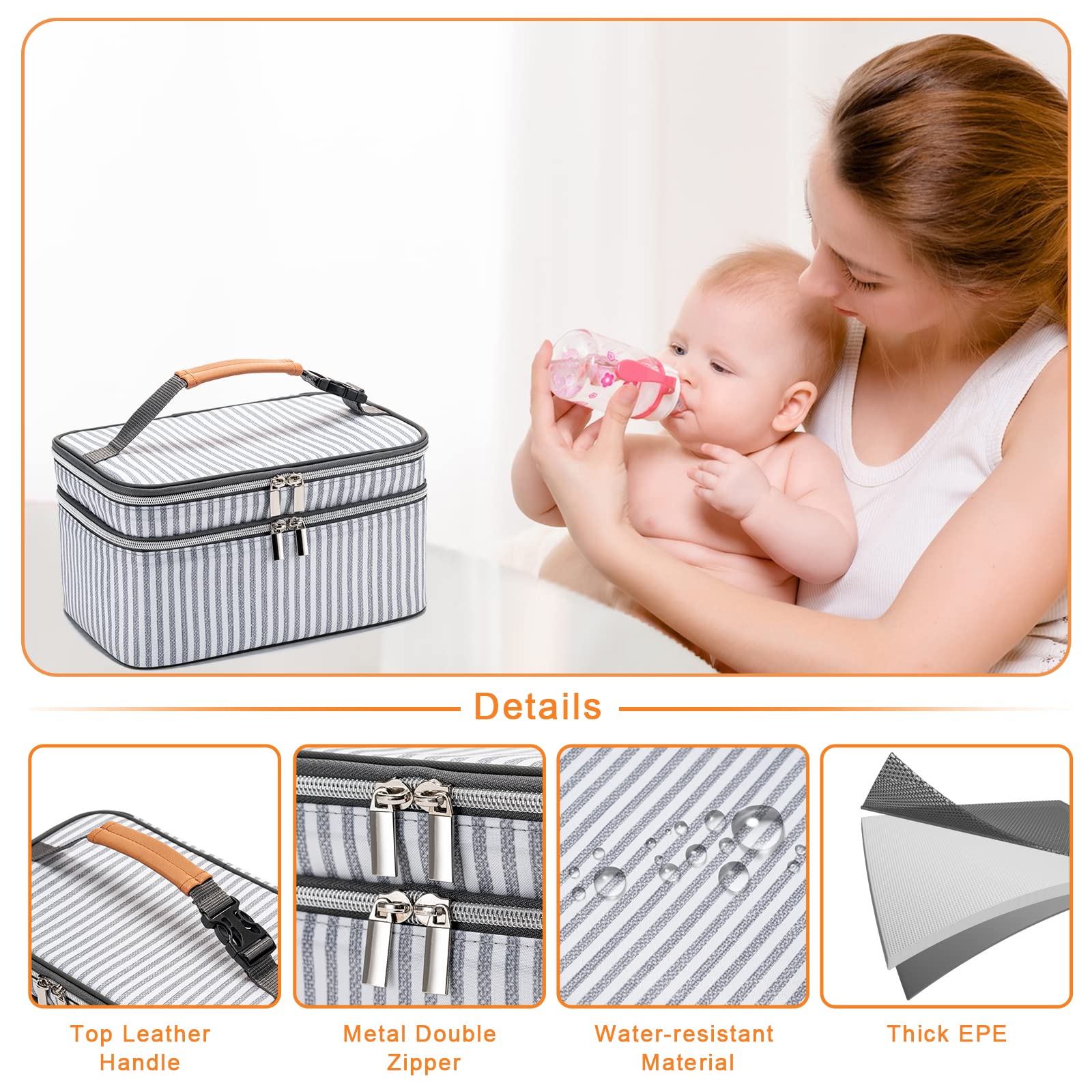 BABEYER Wearable Breast Pump Bag with Waterproof Pump Parts Pad, Carrying Case for Breast Pump-Straps