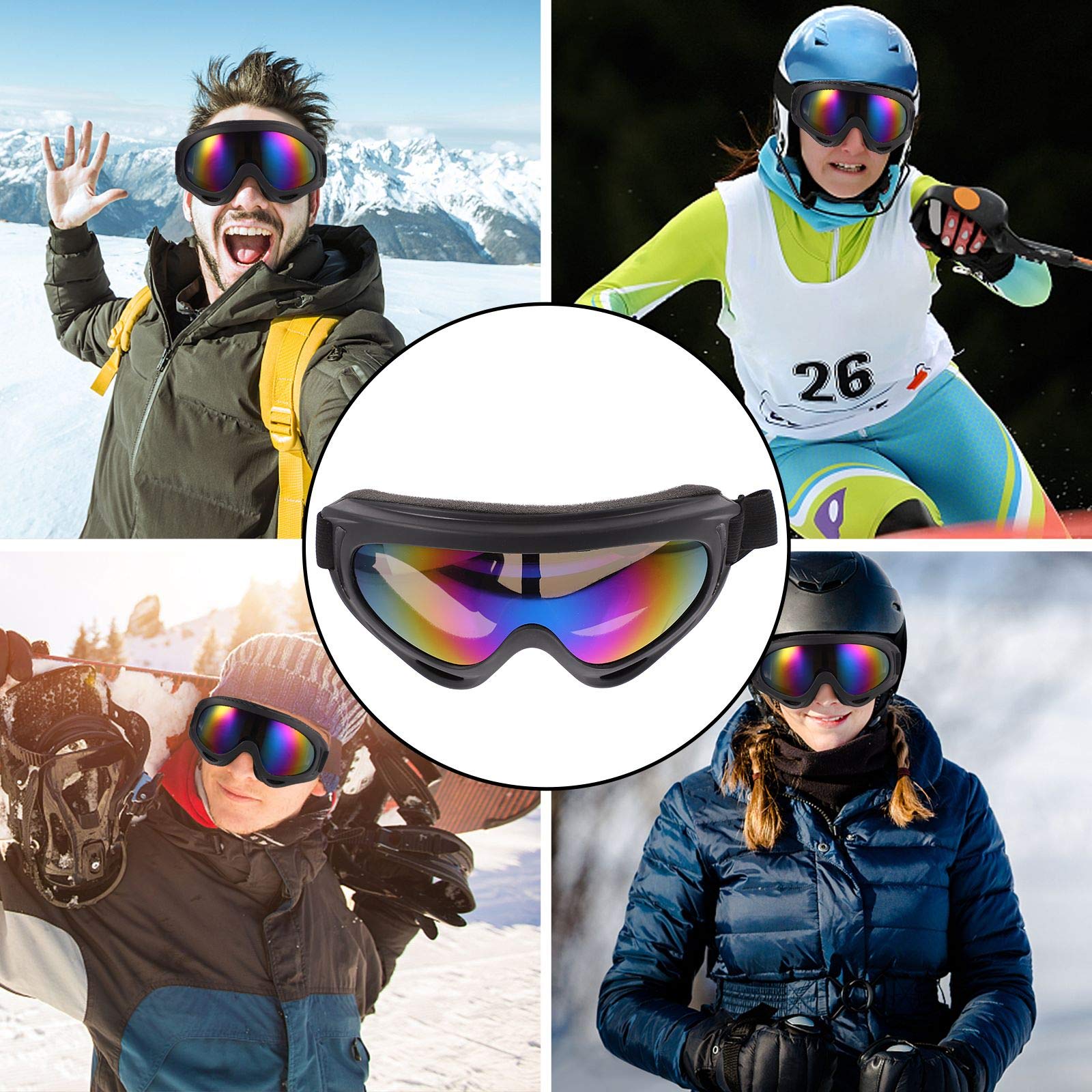 Abaodam 1 Pair Windproof Skiing Riding Cycling Eyeglasses Outdoor Sports Goggles Bike Part