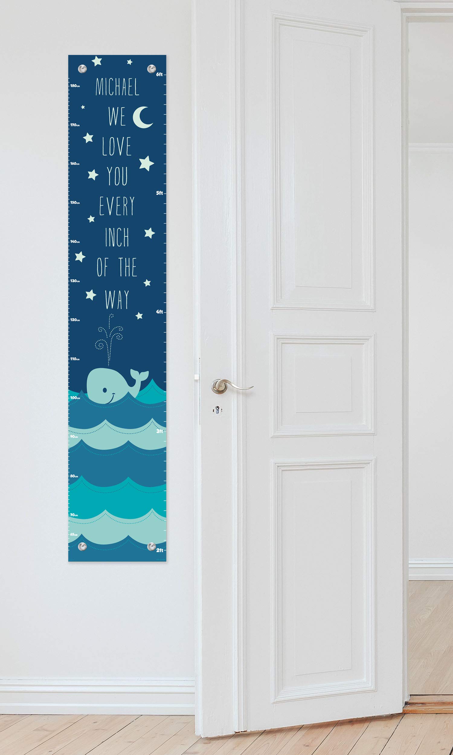 Nautical Gifts for Kids Name We Love You Every Inch of The Way Aquatic Decor Customized Growth Chart